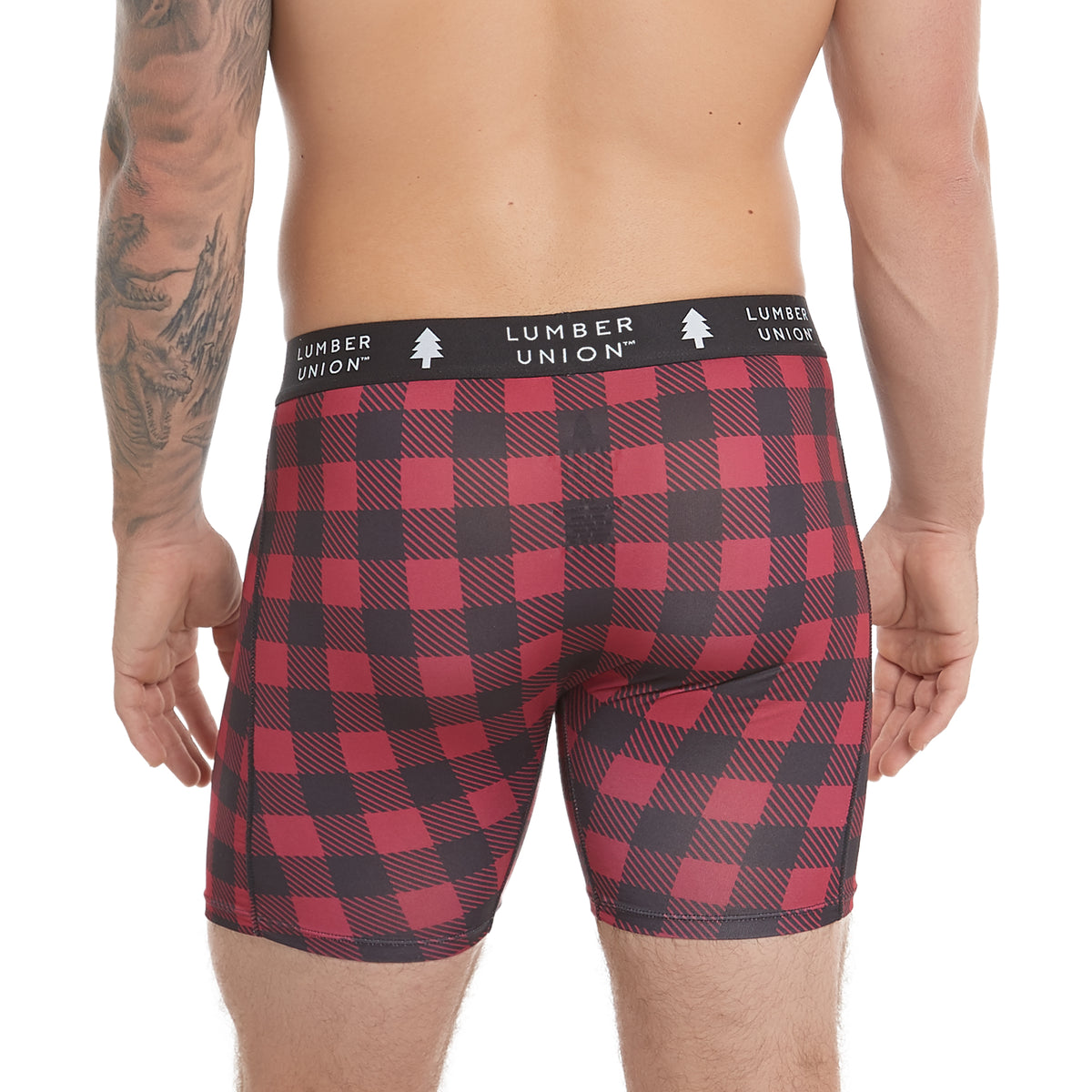LumberUnion Men's Tagless Soft Stretch Spandex Plaid Boxer Briefs – LU